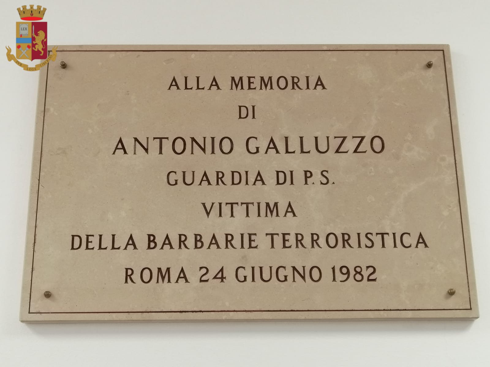 Trentotto anni dall’uccisione dell’agente Antonio Galluzzo a Conca d ...